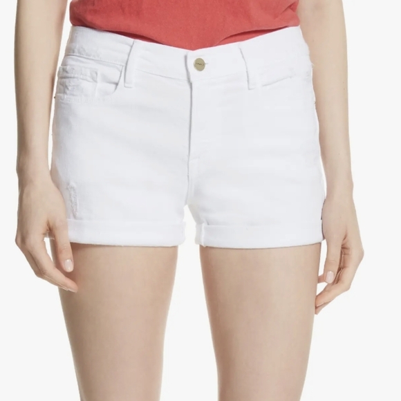 Frame Denim | Shorts | Nwt Womens Frame Le Cut Off Cuffed White Denim ...